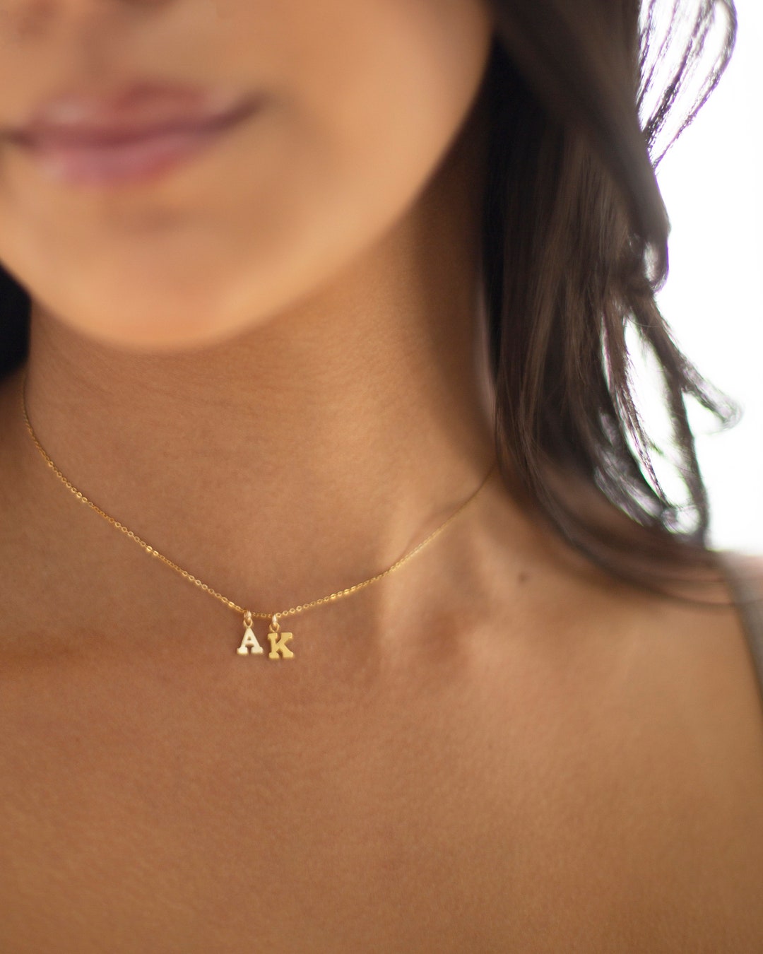 Dainty Letter Necklace | Tiny Letter Necklace | Mini Initial Necklace ...