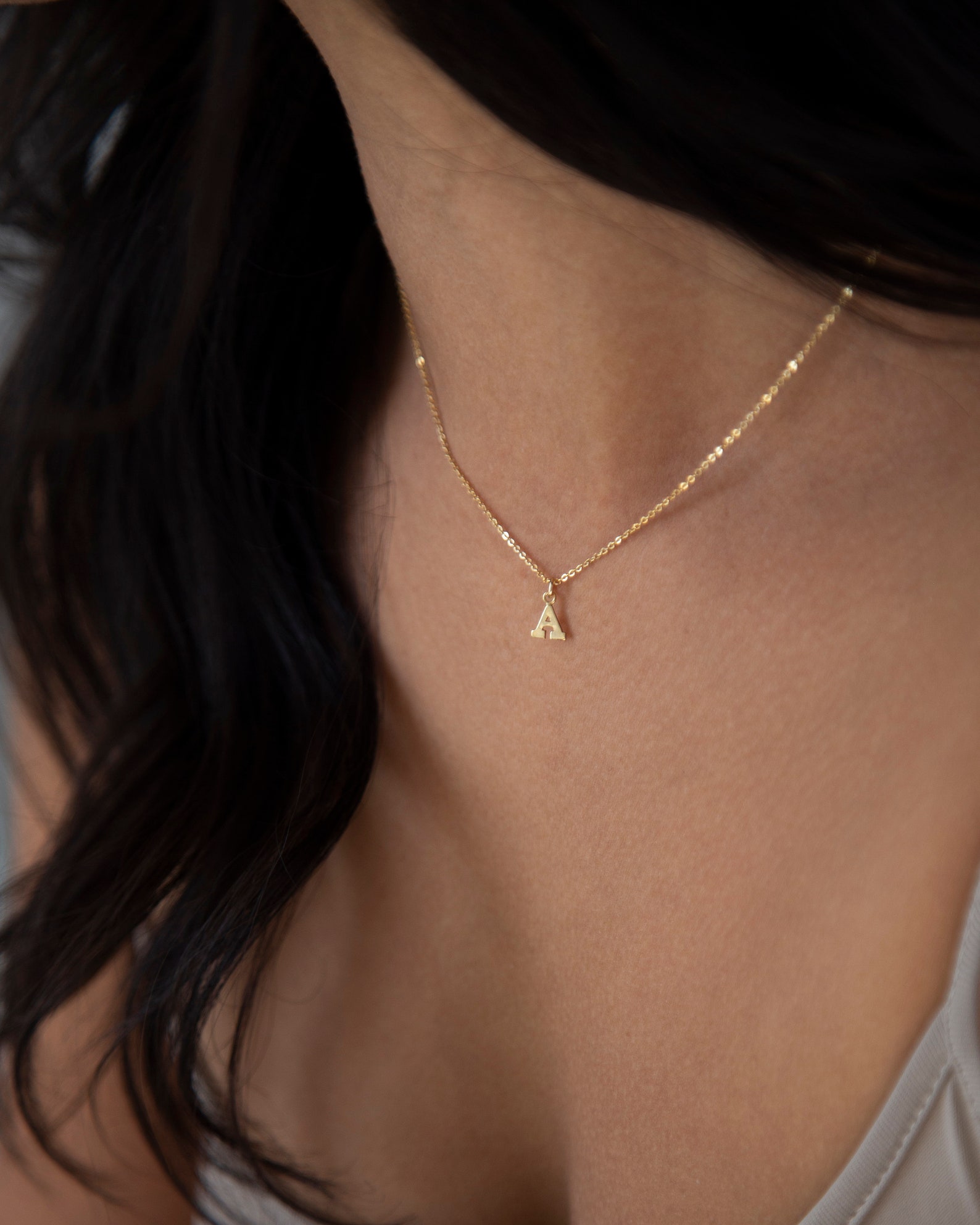 Dainty Letter Necklace | Tiny Letter Necklace | Mini Initial Necklace ...