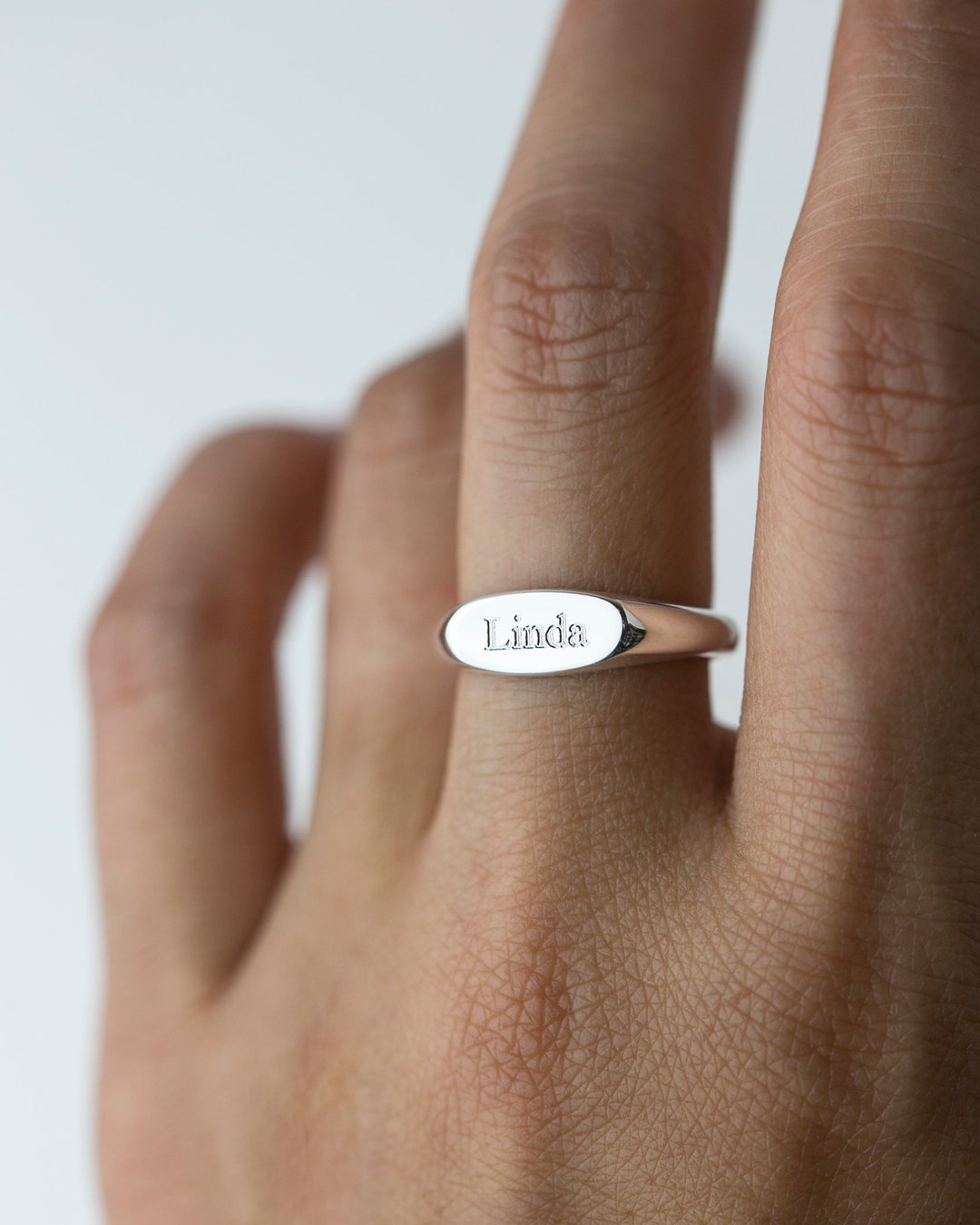 Custom Engraved Name Ring // Stackable Name Ring // Family Ring ...