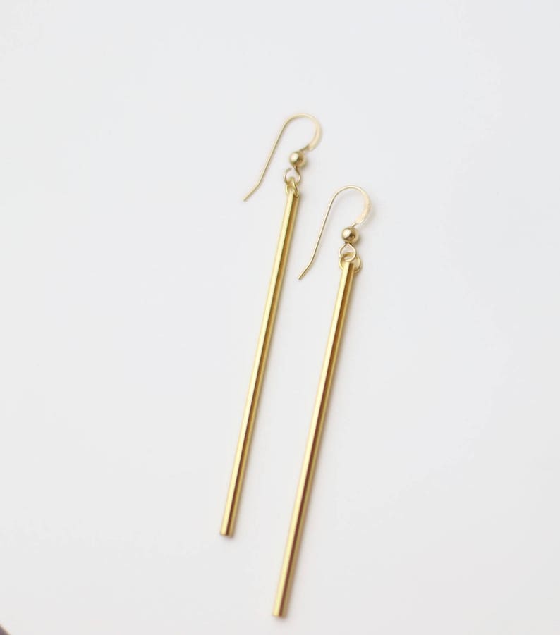 Long Stick Drop Earring // Drop Bar Dangle Earrings / Simple - Etsy