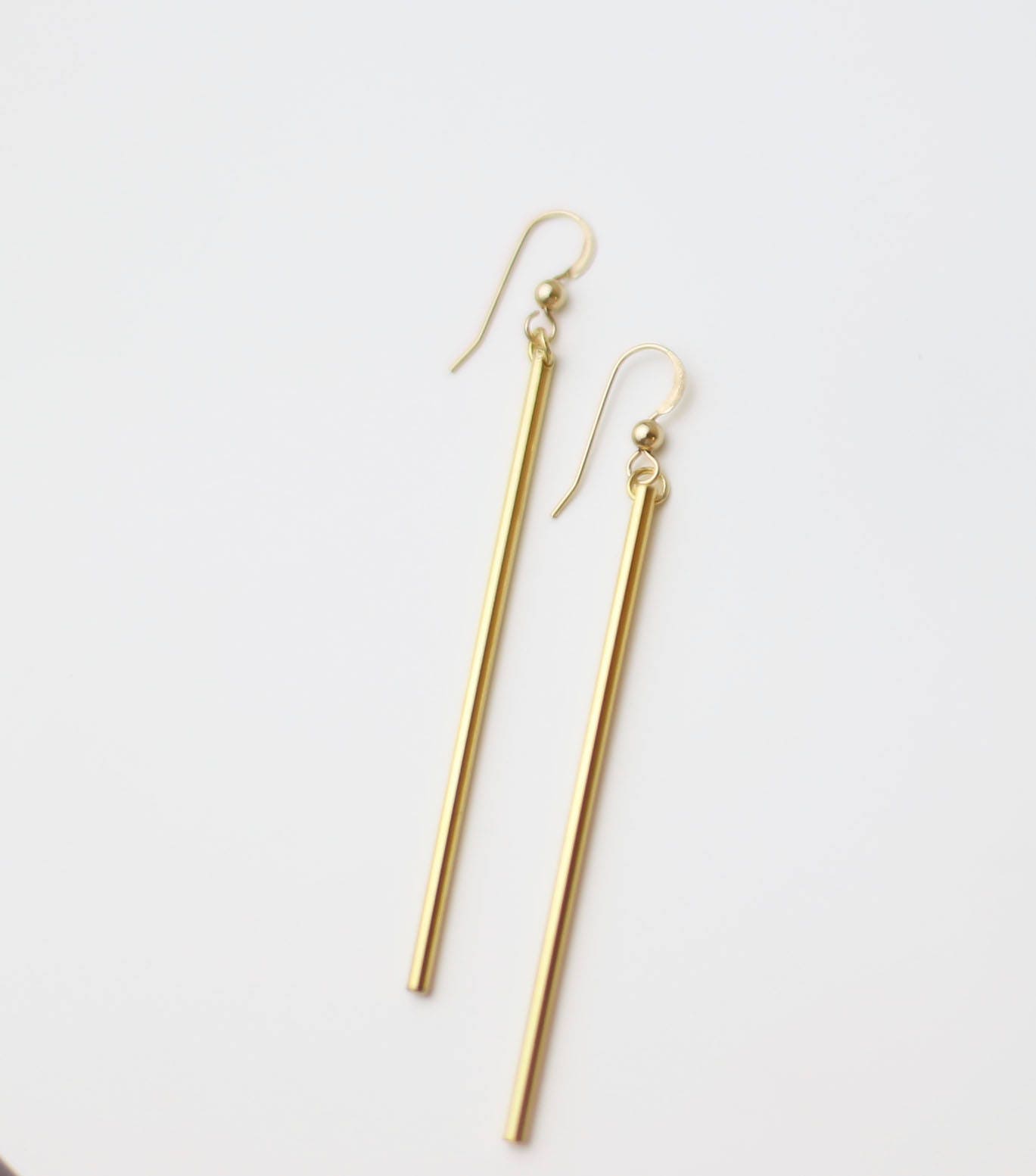 Long Stick Drop Earring // Drop Bar Dangle Earrings / Simple | Etsy