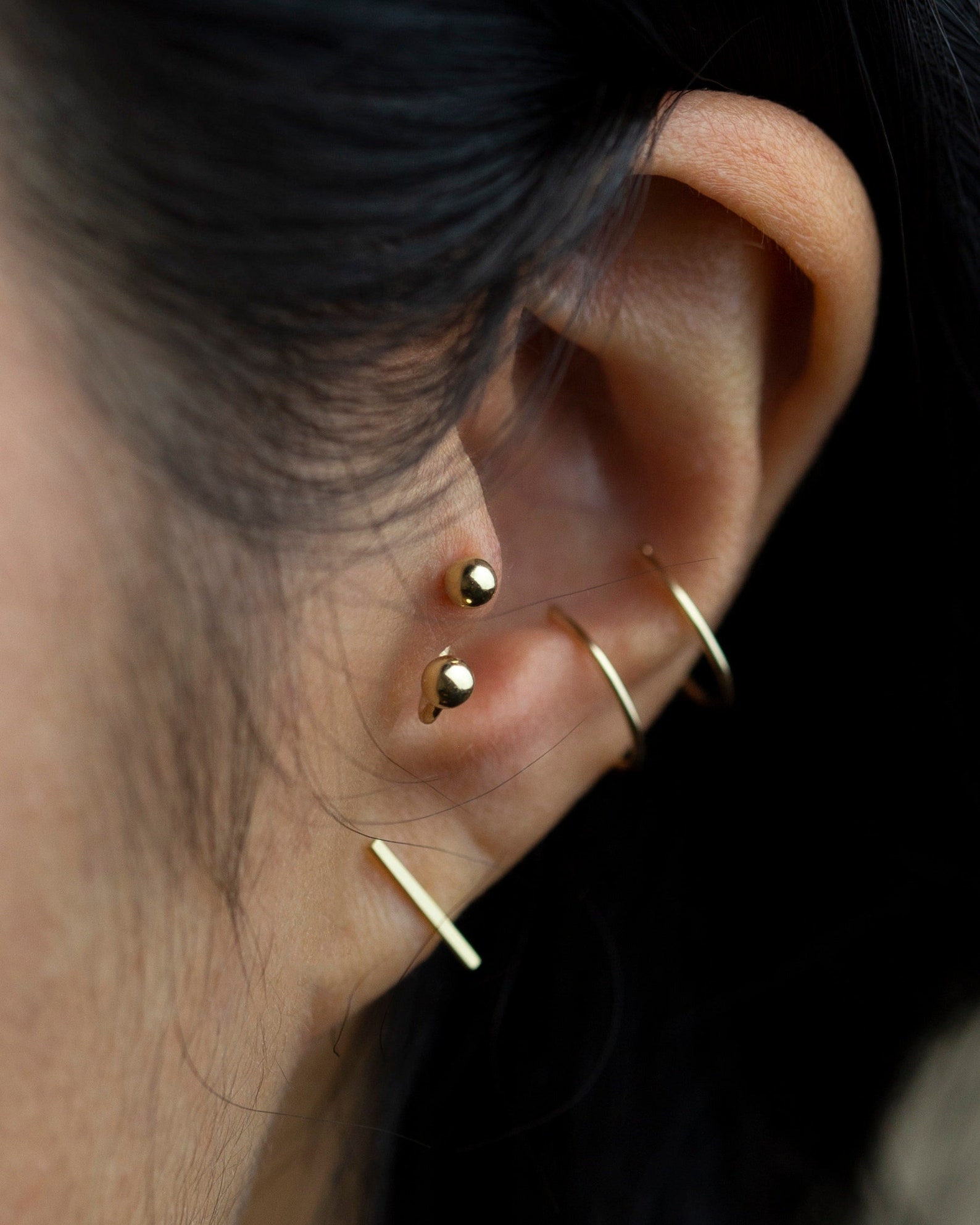 14k Solid Gold Ear Cuff No Piercing Jewelry | Trendy Ear Gold Ear Cuff ...