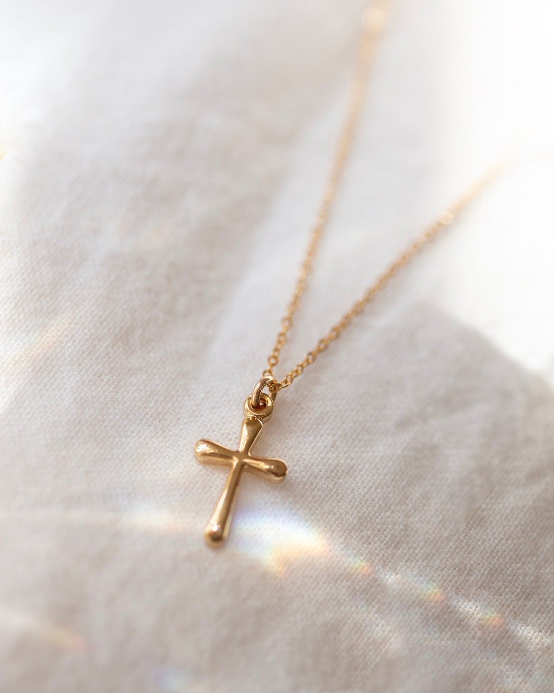 Gold Cross Necklace, Simple Cross Necklace, Dainty Cross, Gift for Her ...