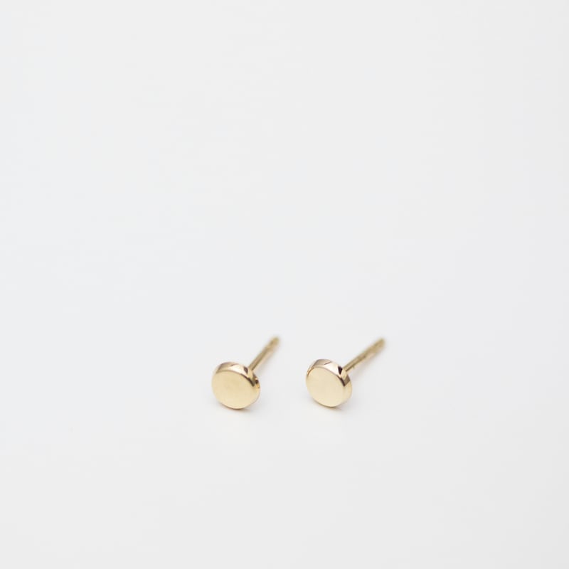 Gold Button Earrings - Etsy