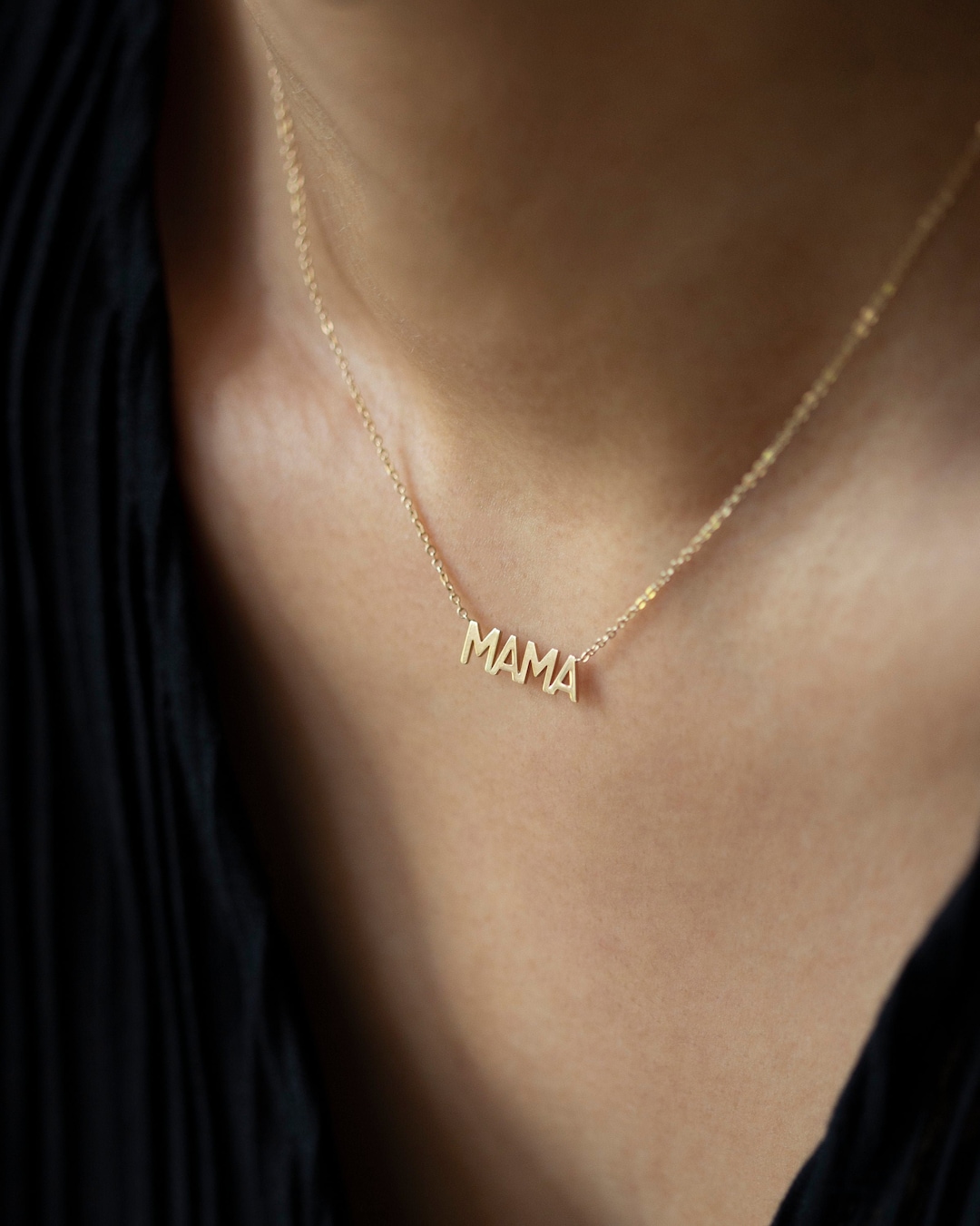 14k Gold MAMA Necklace // Gift for Mom // Mother's Day Gift // New ...