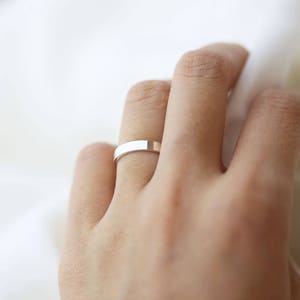 Secret Message Wedding Band in Sterling Silver/ Personalized Message ...