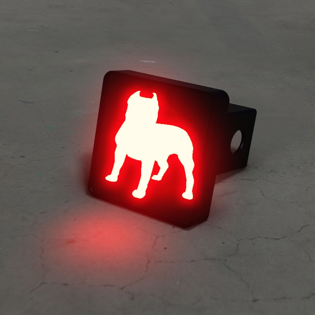 Pitbull Silhouette LED Hitch Cover - Brake Light - Etsy