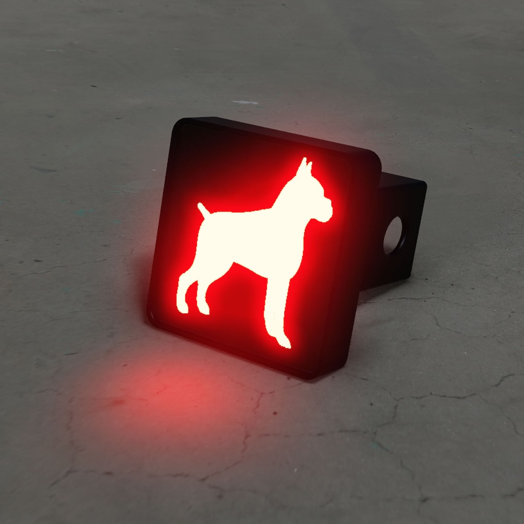 Boxer Dog Silhouette LED Hitch Cover - Brake Light - Etsy