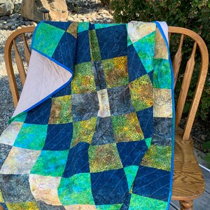 Earth Quilt-handmade-suble Earth Elements Colors-lap Patchwork Quilt ...