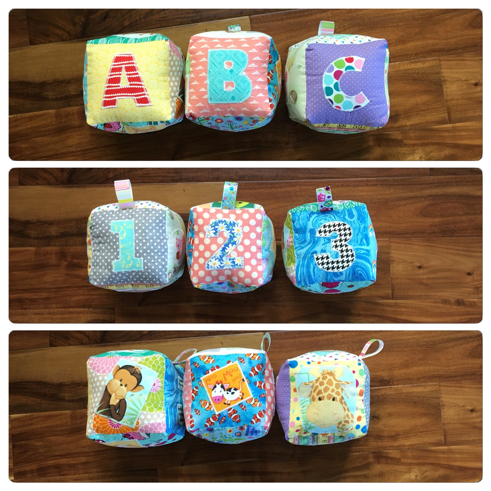 Handmade Fabric Blocks ABC 123 Soft Stuffed 5 Inch Baby - Etsy