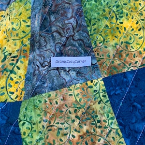 Earth Quilt-handmade-suble Earth Elements Colors-lap Patchwork Quilt ...