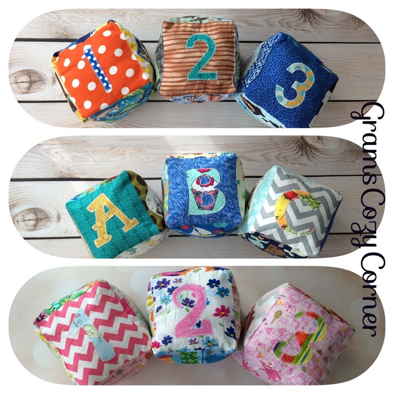 Handmade Fabric Blocks ABC 123 Soft Stuffed 5 Inch Baby - Etsy