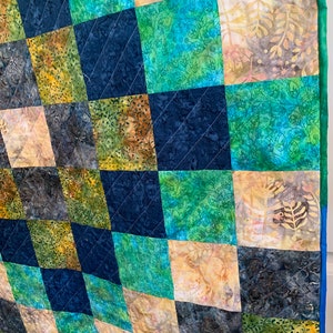 Earth Quilt-handmade-suble Earth Elements Colors-lap Patchwork Quilt ...