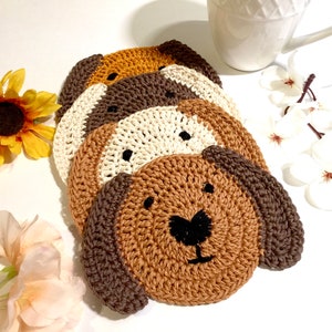 Crochet Coasters Funny Coasters Dog Coasters Crochet Coaster Animal ...
