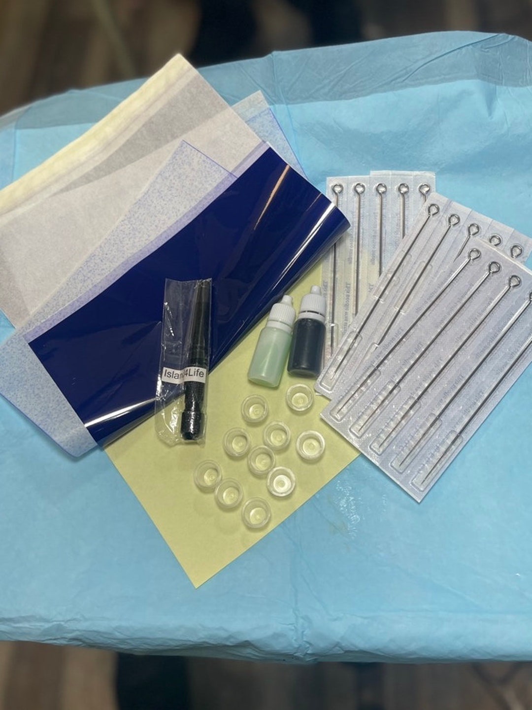 Handpoke Tattoo Kit 29pc Kit Ink-needles-ink Caps-transfer Paper ...