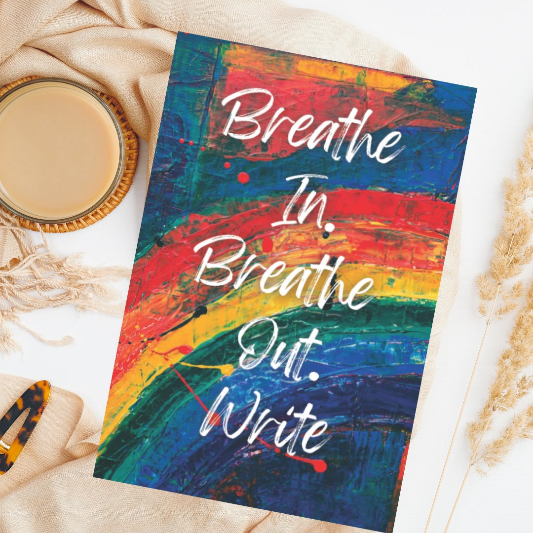 Breathe In. Breathe Out. Write. Rainbow Journal - Etsy