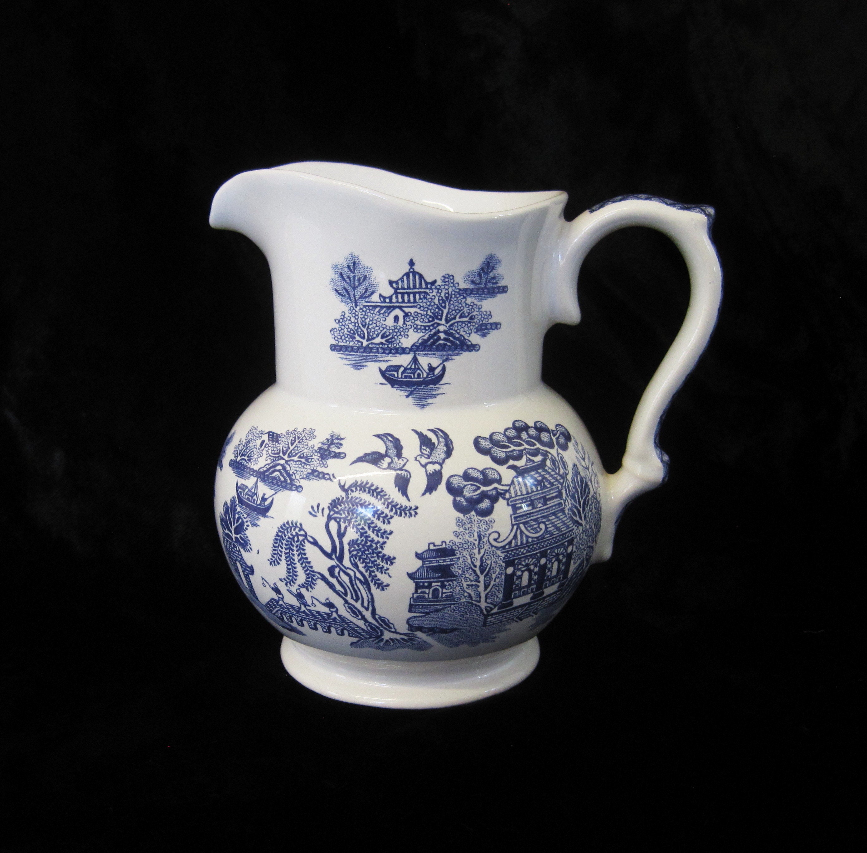 Collectible Willow Pattern Small Ceramic Cream Pitcher Baby's Milk ...
