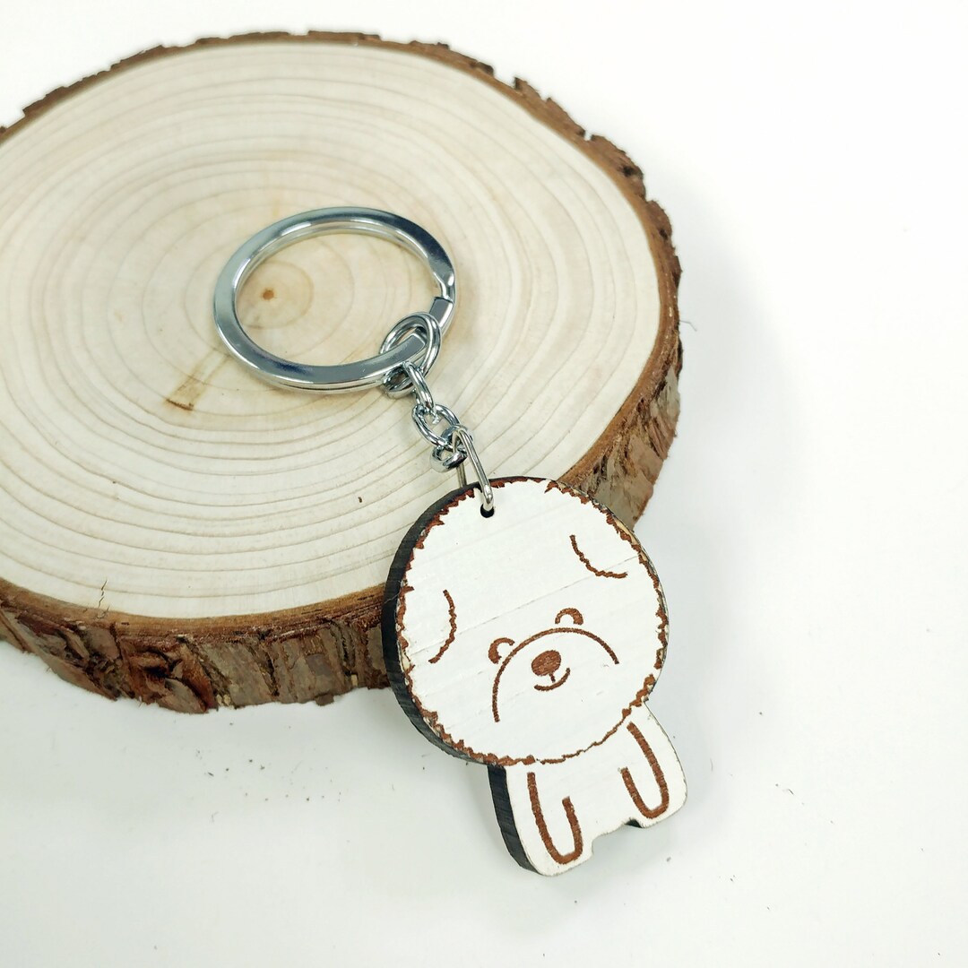 Bichon Frise Dog Wood Keychain - Personalized Tag - Customizable Tag ...