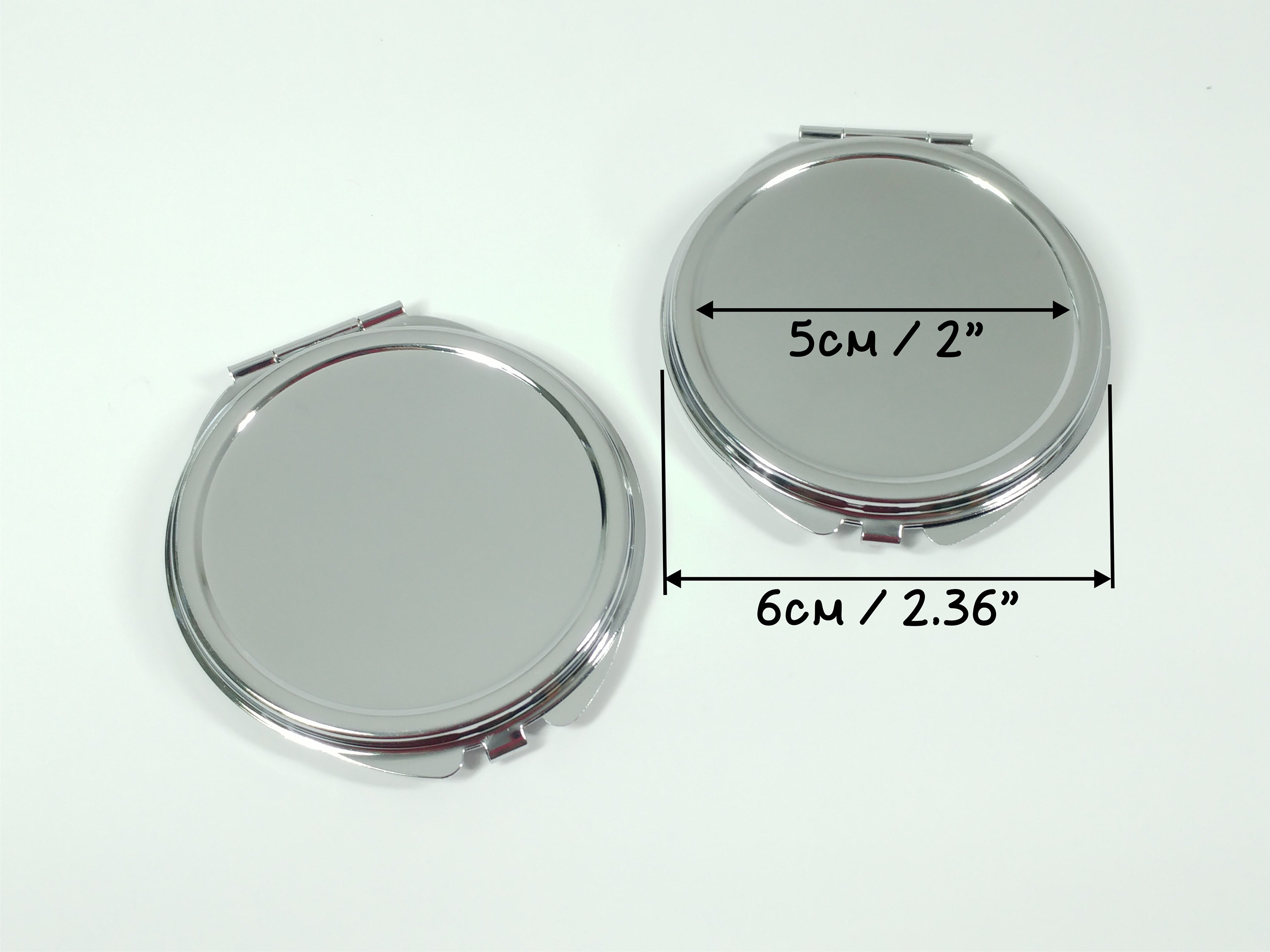 2pcs - 6cm Blank DIY Round Mirrors - Pocket Mirrors - Blank Compact ...