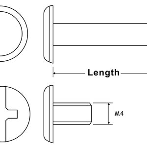 Dia.0.2" / Dia.5mm - Gold Chicago Screws , Sheath Making , Binding ...