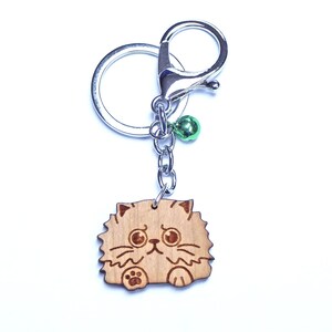 Wood Cat Keychain for Cat Lovers - Cat Keyring - Cat Charm - Pet ...