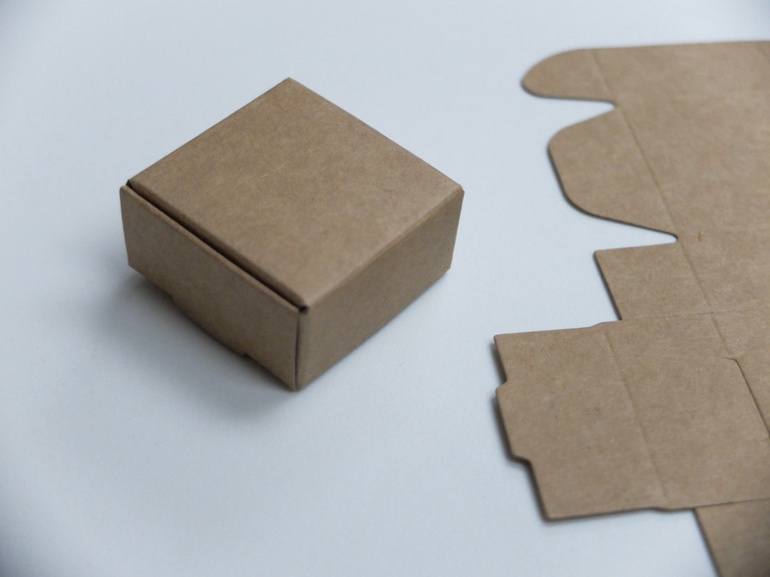 10pcs Mini Kraft Paper Box 1.57 X 1.57 X 0.78 Brown Paper Box Miniature ...