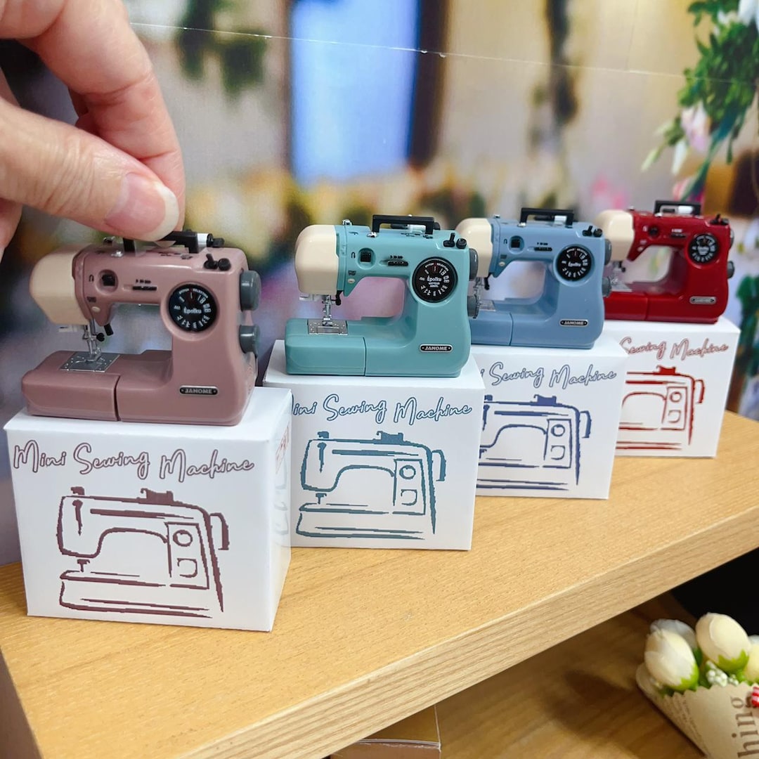 Mini Sewing Machine Toy for Kids - Cute Janome Style Pretend Play ...
