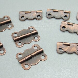 0.63"x0.512"/16x13mm - 8x Miniature Door Hinge (red Bronze #021 ...