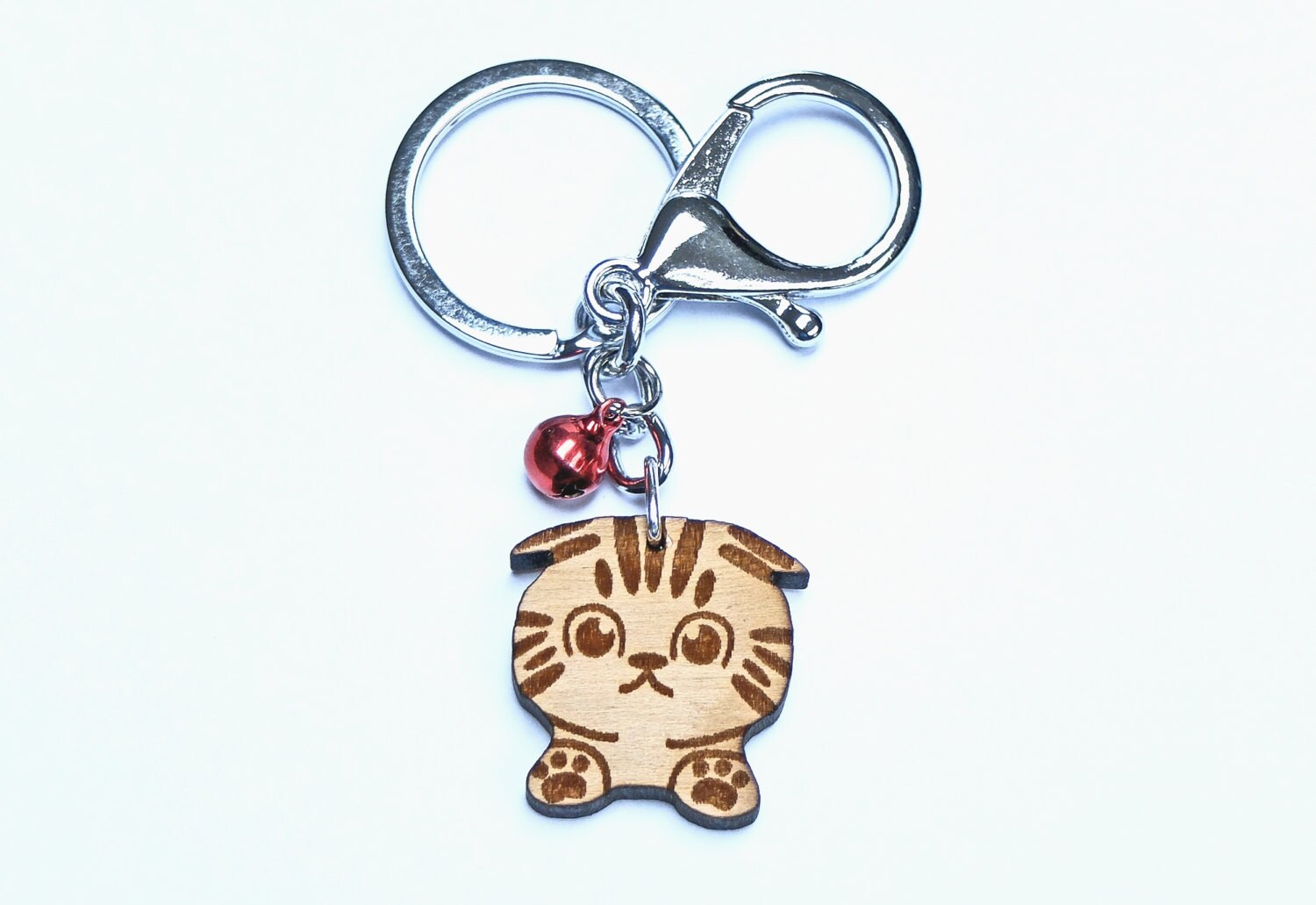 Wood Cat Keychain for Cat Lovers Cat Keyring Cat Charm - Etsy