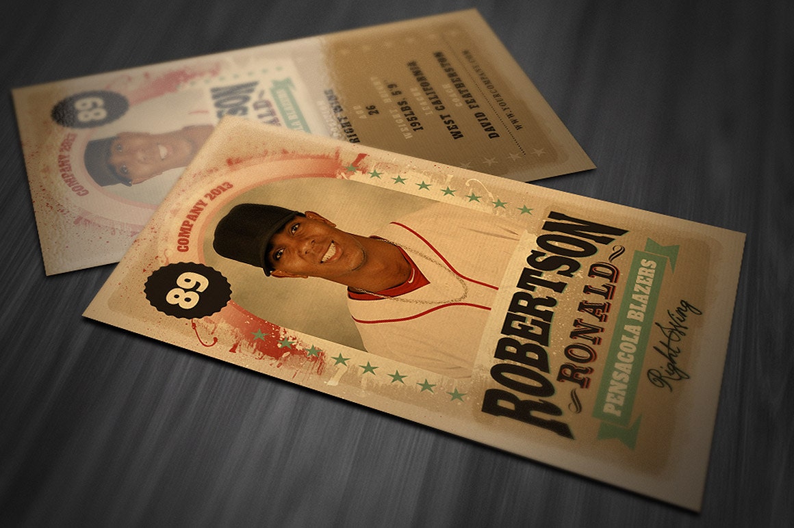 Retro Trading Card Template - Etsy