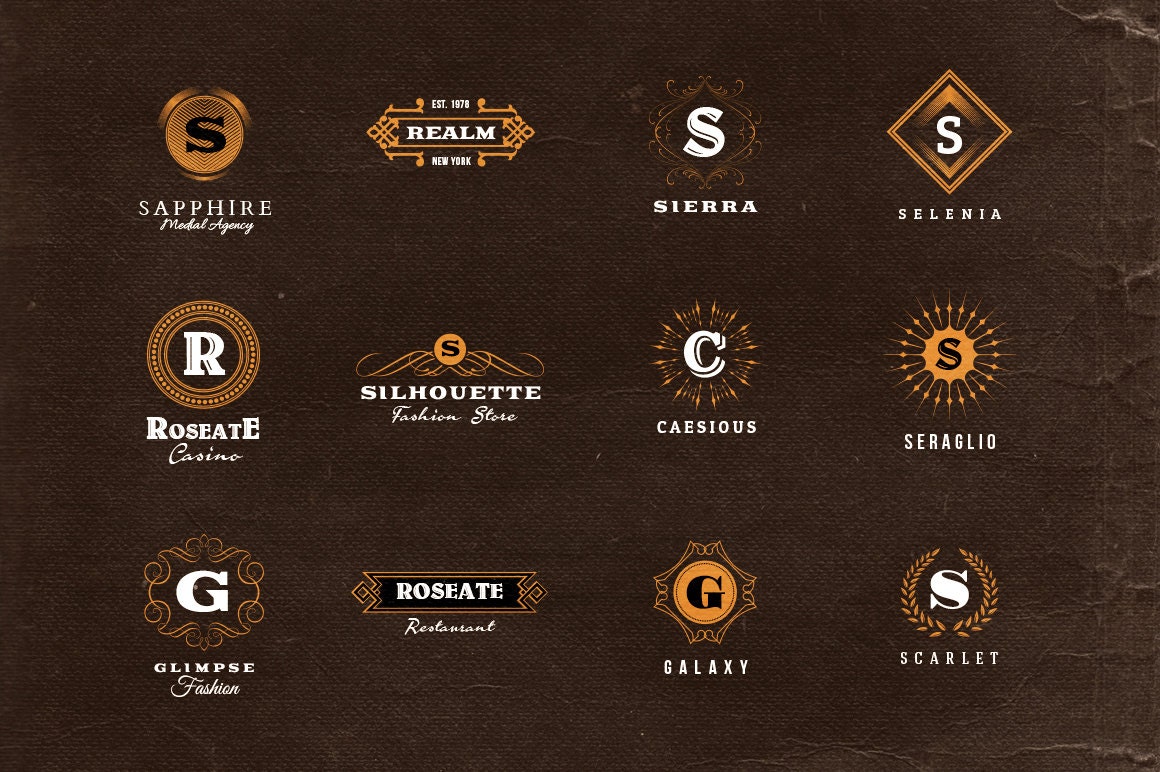 Simple Retro Logo Templates V.1 - Etsy