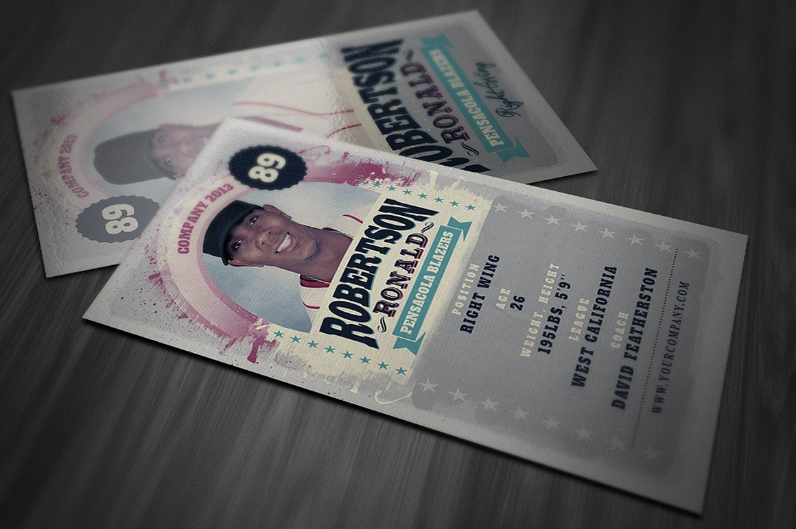 Retro Trading Card Template - Etsy