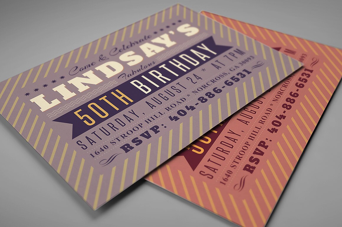 Retro Birthday Invitation 1 - Etsy