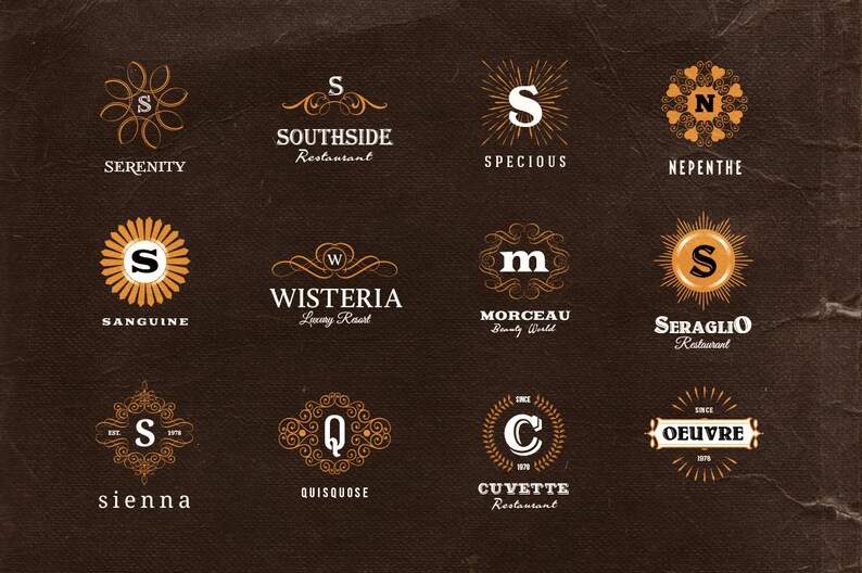 Simple Retro Logo Templates V.1 - Etsy