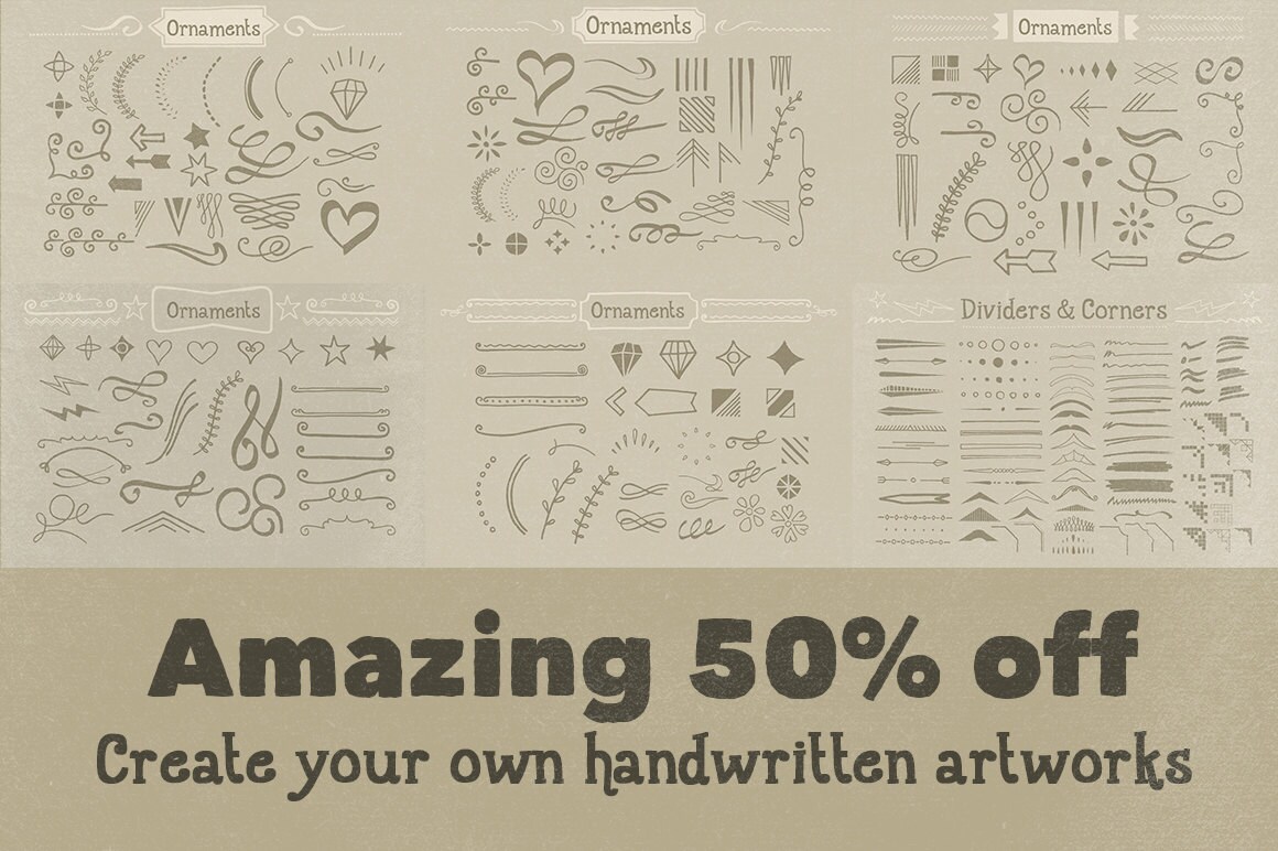 Sale 50% - 890 Handwritten Shapes - Etsy