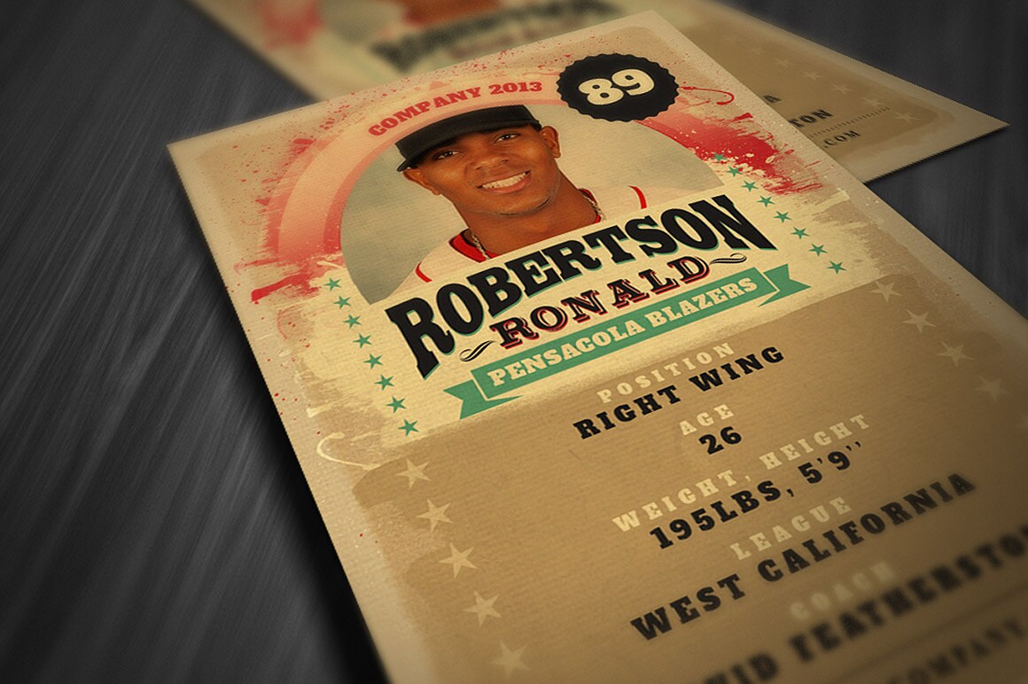 Retro Trading Card Template - Etsy