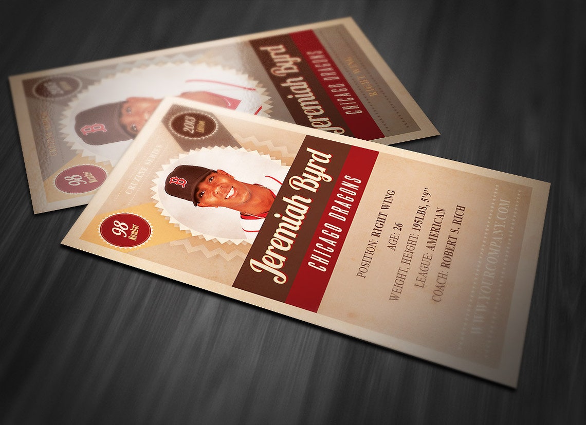 Retro Trading Card Template 3 - Etsy