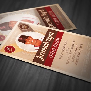 Retro Trading Card Template 3 - Etsy