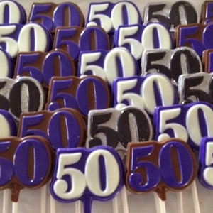 Number "50" Chocolate Lollipops (1 Dozen) - Etsy