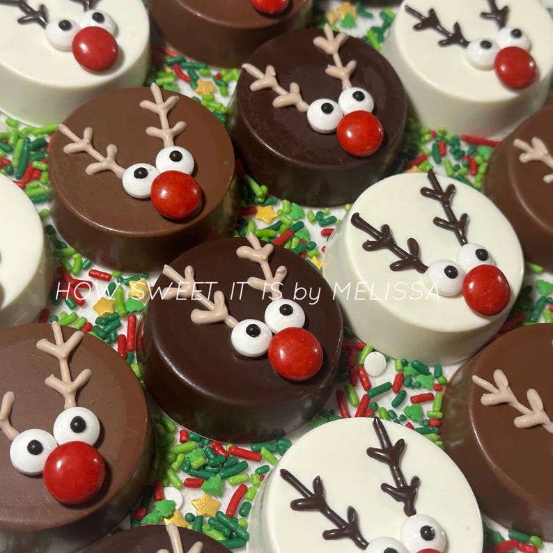 Christmas Reindeer Chocolate Covered Double Stuffed Oreos (1 Dozen ...
