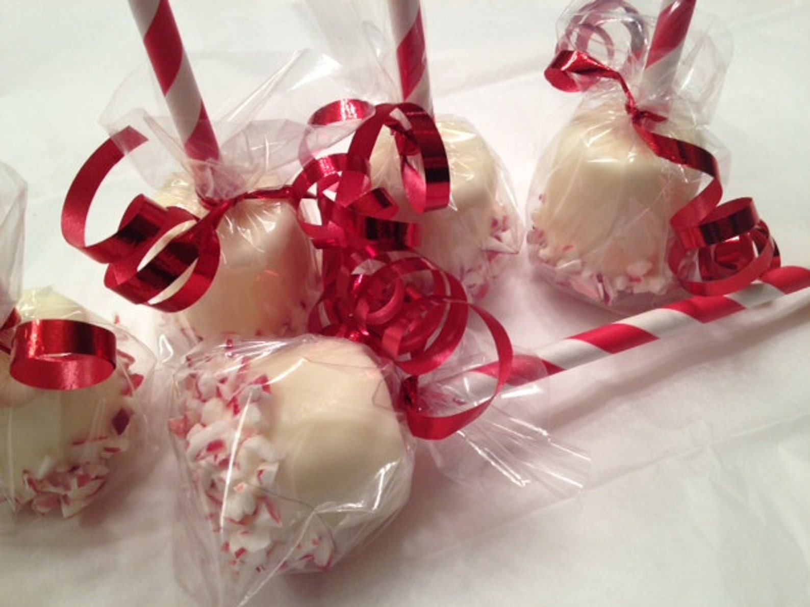 Candy Cane Marshmallow Pops vanilla 1 Dozen Christmas - Etsy
