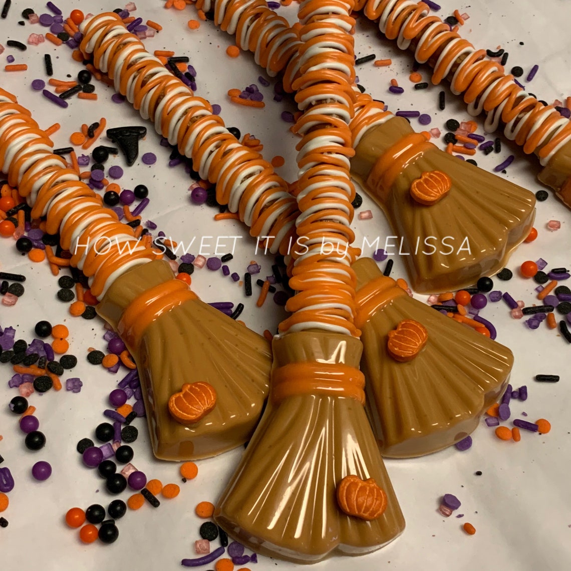 Fall Broom Chocolate and Salted Caramel Covered Pretzel Rods - Etsy