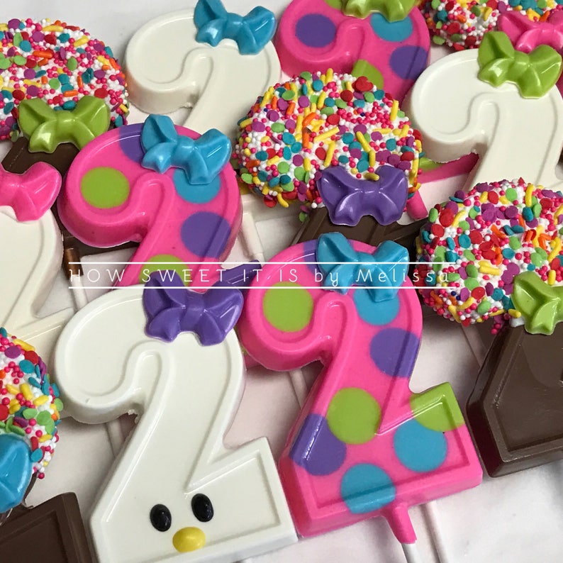 Number 2 Chocolate Lollipops 1 Dozen - Etsy