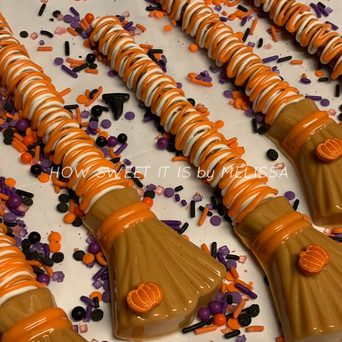 Fall Broom Chocolate and Salted Caramel Covered Pretzel Rods - Etsy