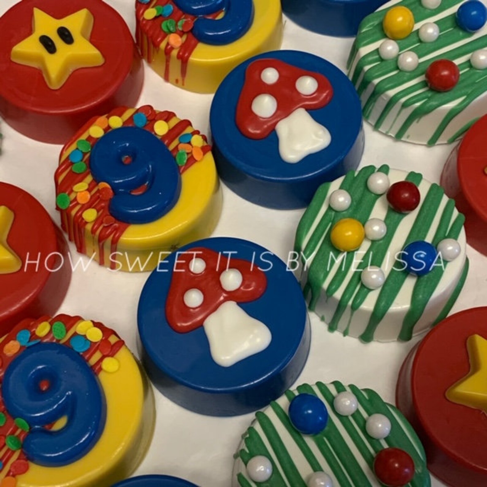 Mario Assortment - Chocolate Oreos and Pretzels - Etsy