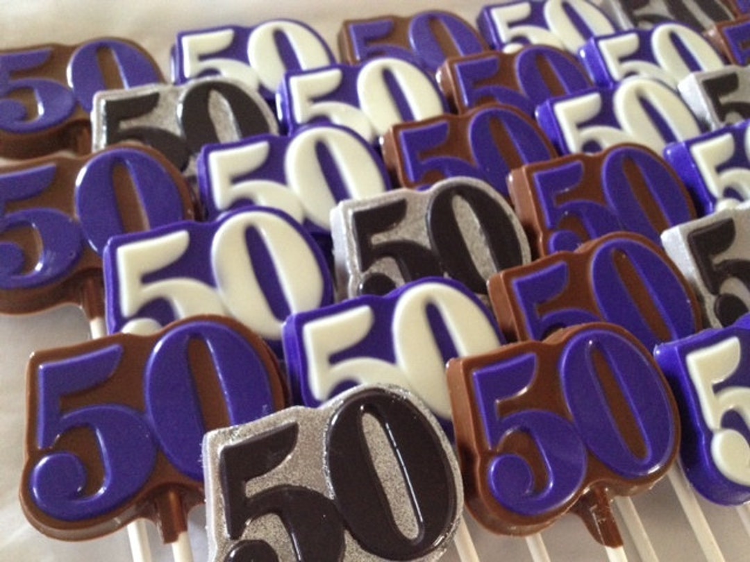 Number "50" Chocolate Lollipops (1 Dozen) - Etsy