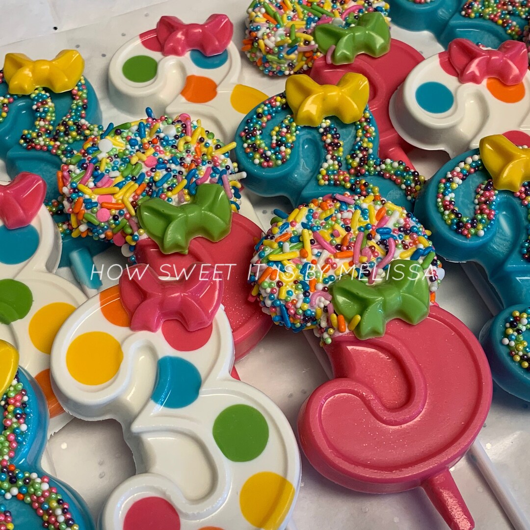Number "3" Chocolate Lollipops (1 Dozen) - Etsy