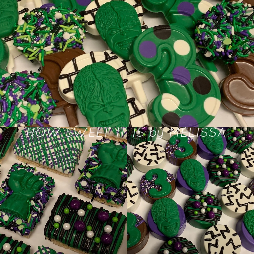 Incredible Hulk Package - Chocolate Lollipops, Oreos and Rice Krispies ...