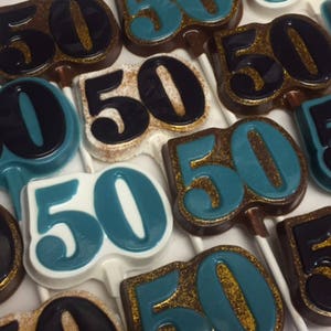 Number "50" Chocolate Lollipops (1 Dozen) - Etsy
