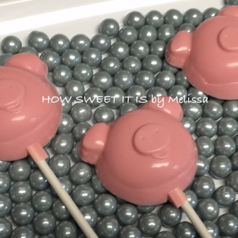 Pig Chocolate Lollipops 1 dozen barnyard party farm party | Etsy